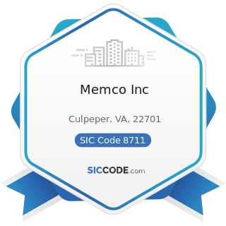 Memco Inc - ZIP 22701, NAICS 541330, SIC 8711