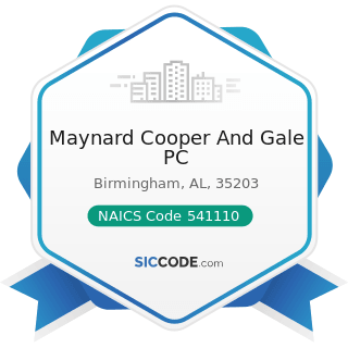 Maynard Cooper And Gale PC - ZIP 35203, NAICS 541110